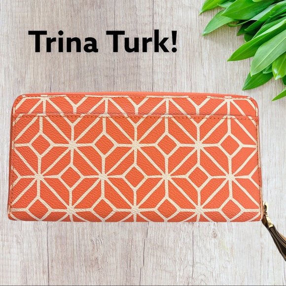 Trina Turk | Bags | New Trina Turk Pool Side Coral Zip Around Wallet ...